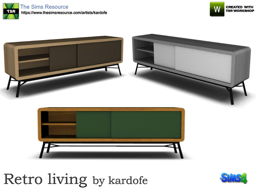 The Sims Resource - kardofe_Retro living_TV table