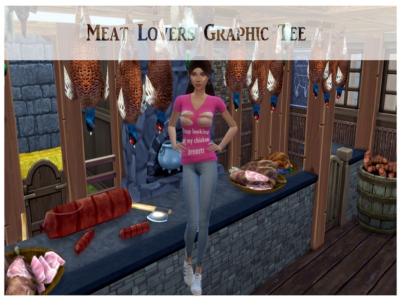 The Sims Resource | (Livella)Meat_GraphicTee