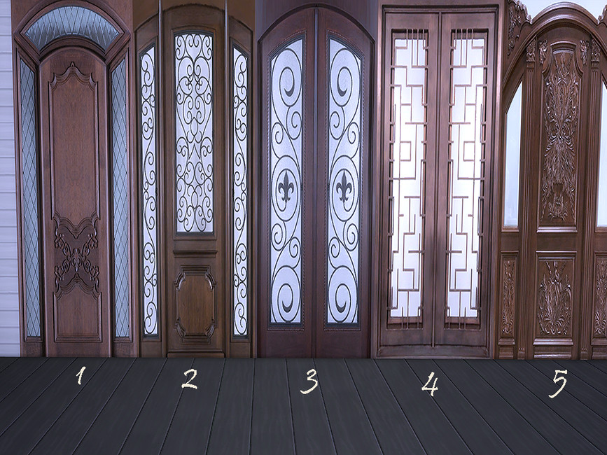 The Sims Resource - Wood and Wood and Glass Panel Set 3