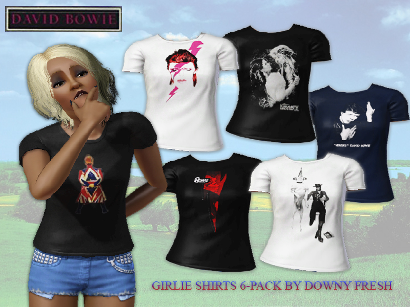 The Sims Resource | David Bowie Girlie Shirts by Downy Fresh