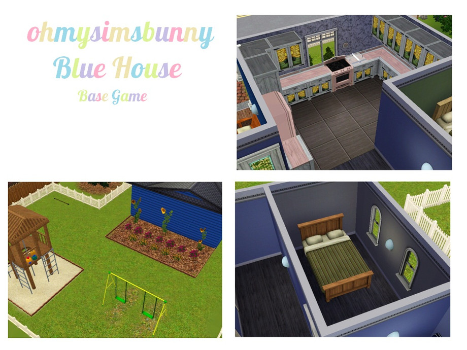 The Sims Resource | Blue House - 2 QTs, 1 WC