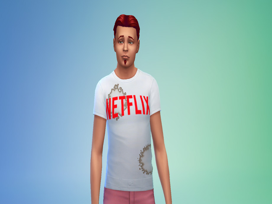 The Sims Resource | Coffee stained netflix t-shirt