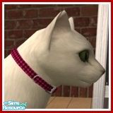 The Sims Resource - Black and Pink Gingham Cat Collar