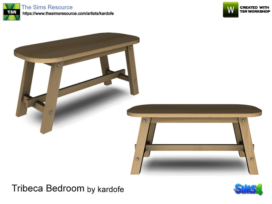The Sims Resource - kardofe_Tribeca Bedroom_Bench