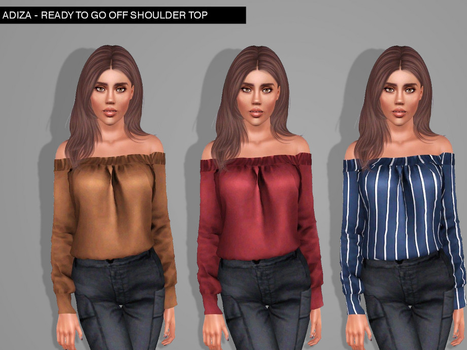 The Sims Resource | Ready To Go Off Shoulder Top