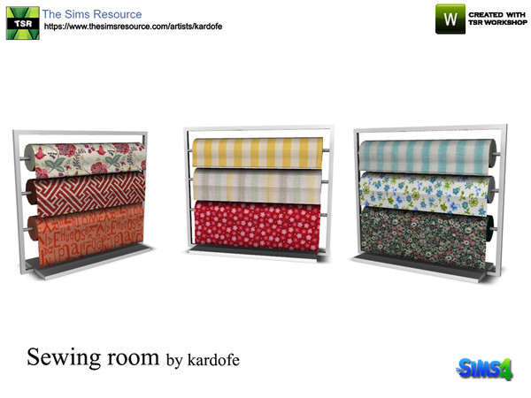 The Sims Resource | kardofe_Sewing room_Fabric