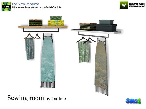 The Sims Resource | kardofe_Sewing room_Folded ironing board