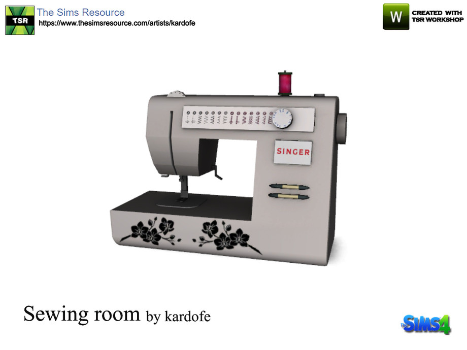 The Sims Resource | kardofe_Sewing room_Sewing machine
