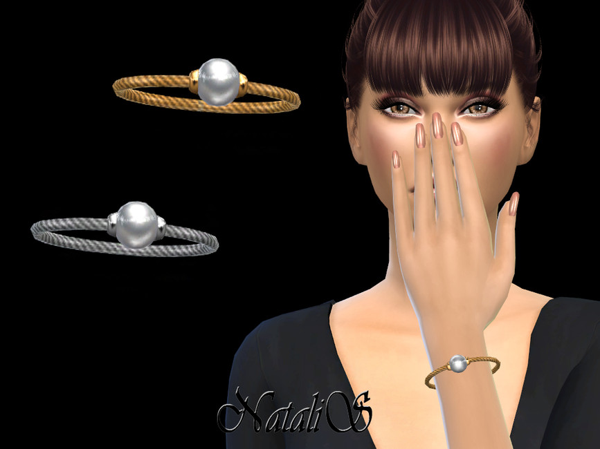 The Sims Resource - NataliS_Pearl Accented Bangle Bracelet