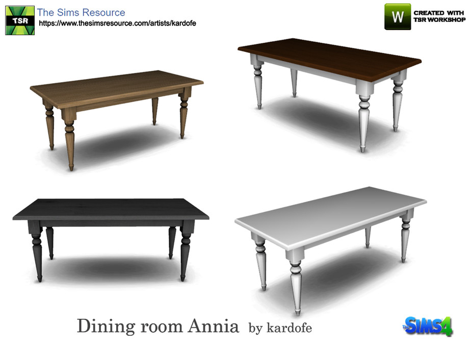 The Sims Resource - kardofe_Dining room Annia_DiningTable