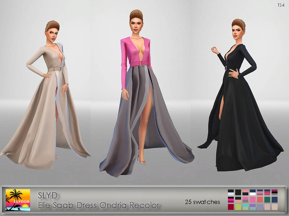 The Sims Resource | SLYD Elie Saab Dress Ondria Recolor