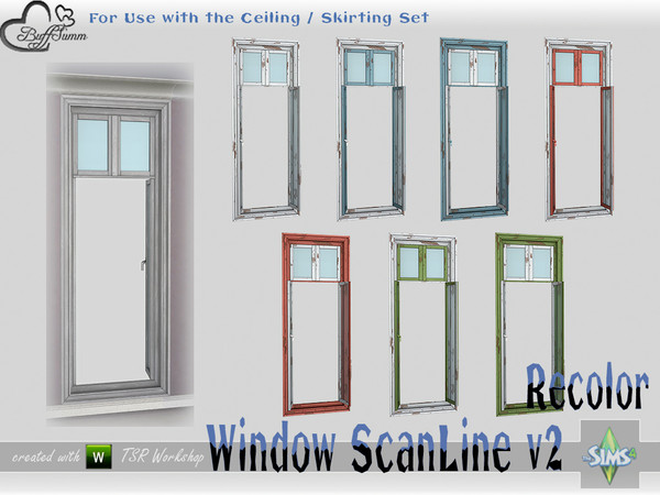 The Sims Resource - WindowSet ScanLine Recolor Full 1x1 v2 ceiling open