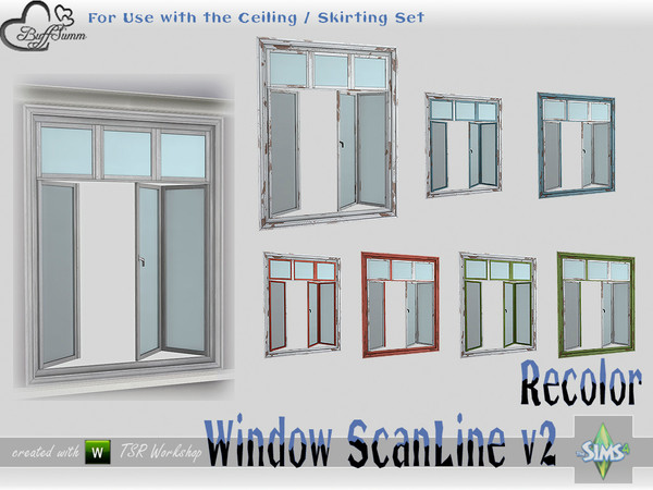 The Sims Resource | WindowSet ScanLine Recolor Full 2x1 ceiling open