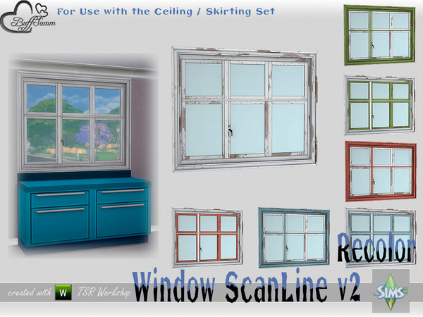The Sims Resource | WindowSet ScanLine Recolor Counter 2x1 v2 ceiling