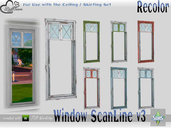 The Sims Resource - WindowSet ScanLine Recolor Full 1x1 ceiling open