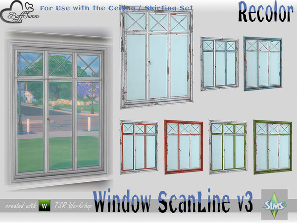 The Sims Resource | WindowSet ScanLine Recolor Full 2x1 v3 ceiling