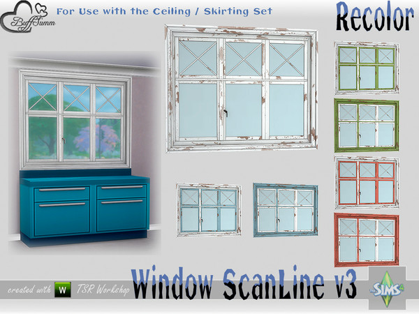 The Sims Resource - WindowSet ScanLine Recolor Counter 2x1 v3 ceiling