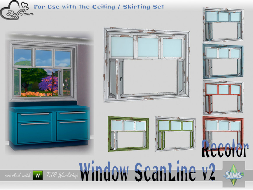 The Sims Resource - WindowSet ScanLine Recolor Counter 2x1 v2 ceiling open