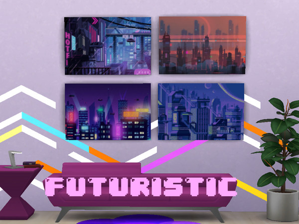 The Sims Resource | Pixel Art Painting "Futuristic Cities"