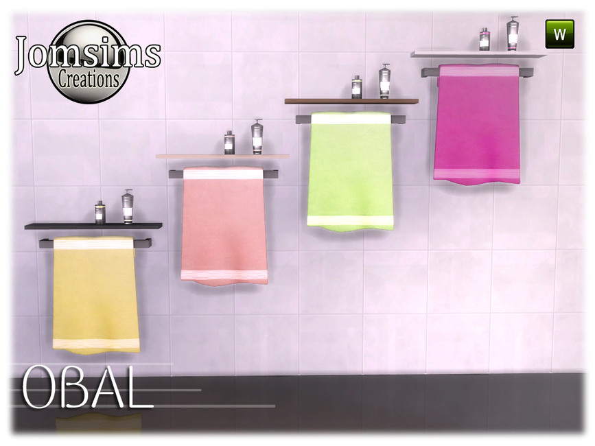 The Sims Resource - obal bathroom towel deco for wall
