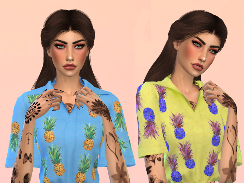 The Sims Resource | Pineapple Shirt Recolor - Izah Matheus - Mesh needed