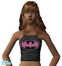 The Sims Resource - Batman Pink & Black TankTop