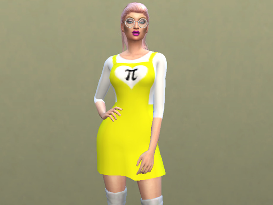 The Sims Resource | Trixie Mattel Yellow Pinafore Dress - Mesh needed