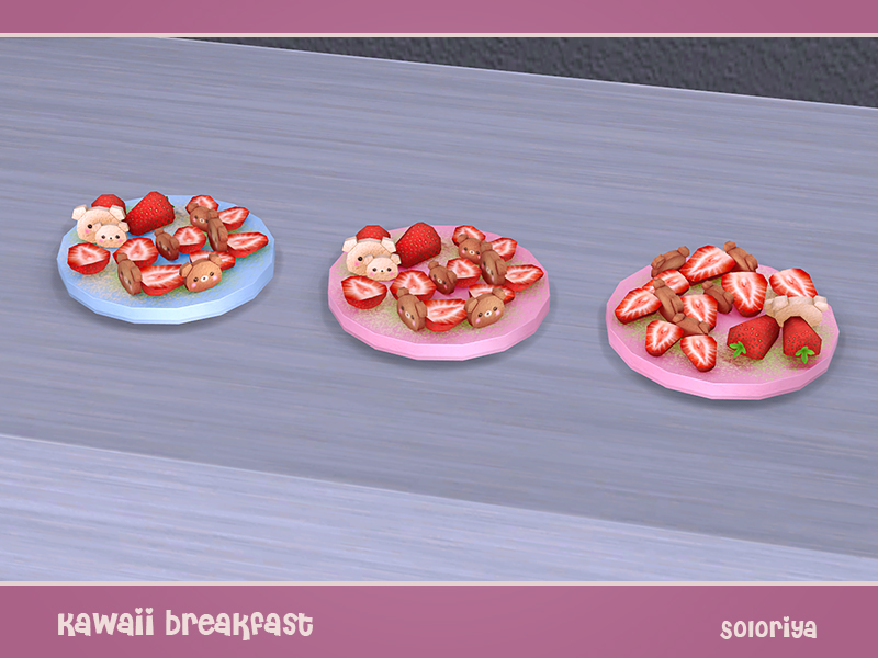 The Sims Resource | Kawaii Breakfast. Strawberry and Cookies