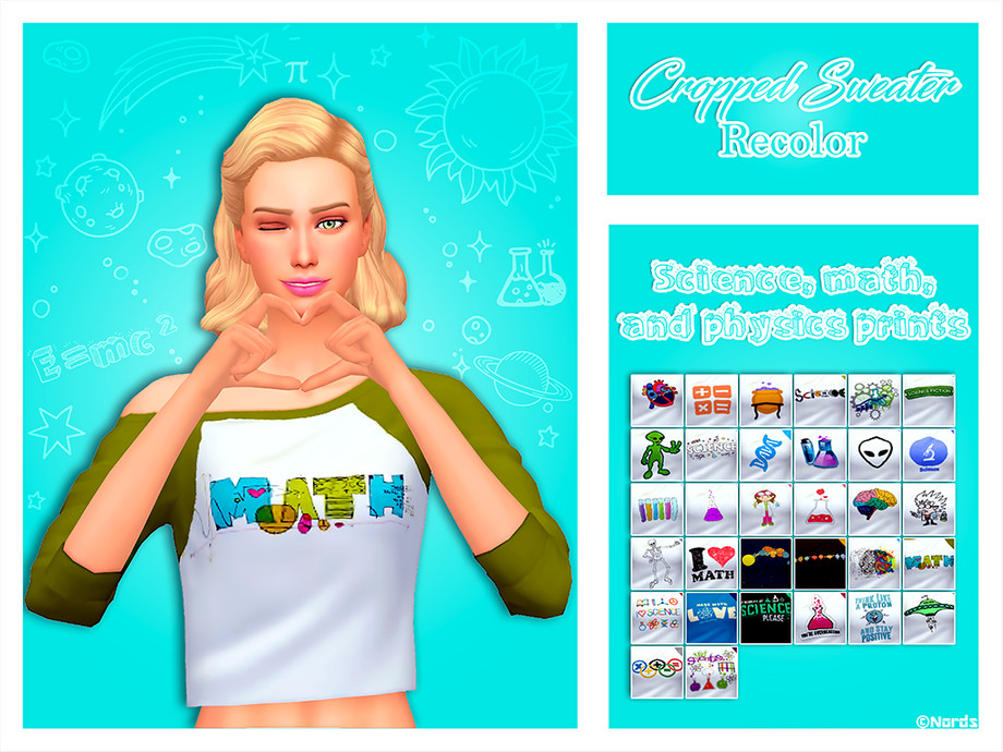 The Sims Resource | Cropped Sweater Science - Parenthood needed