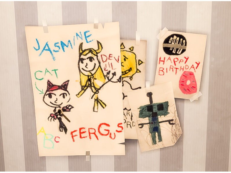 The Sims Resource | Children's Tape Up Wall Art / Drawings
