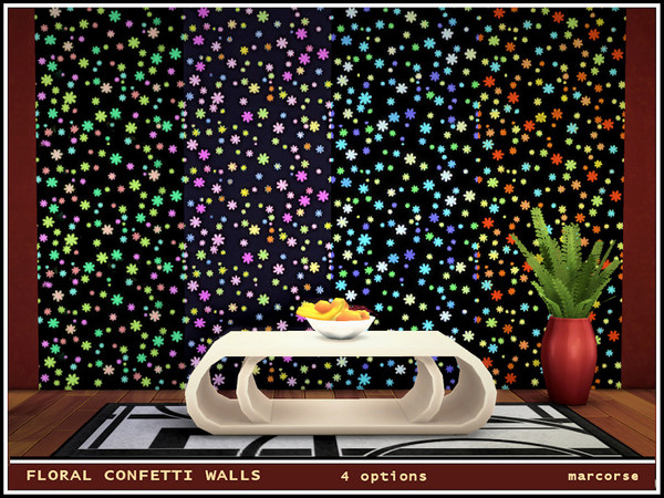 The Sims Resource | Floral Confetti Walls_marcorse