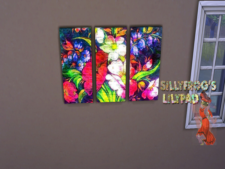 The Sims Resource | 3 Panel Floral Art