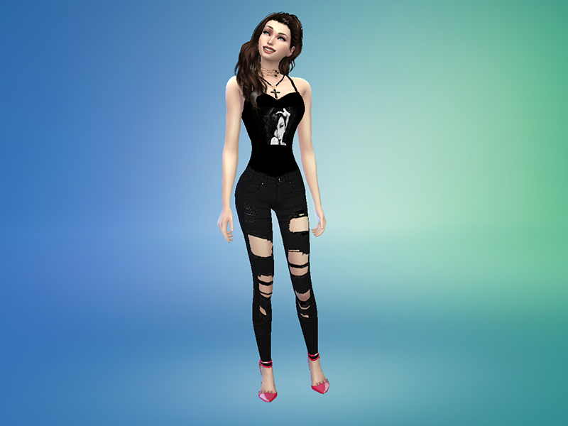 The Sims Resource | Amy Winehouse black sling top