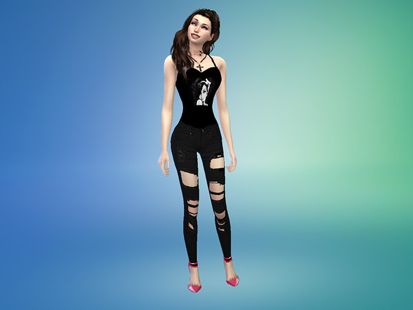 The Sims Resource | Amy Winehouse black sling top
