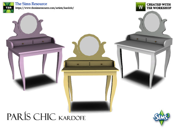 The Sims Resource | kardofe_París Chic_Dressing table