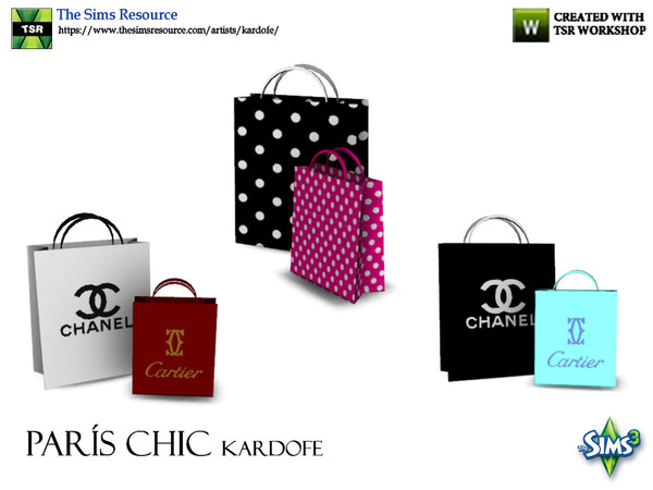 The Sims Resource | kardofe_París Chic_Paper bags
