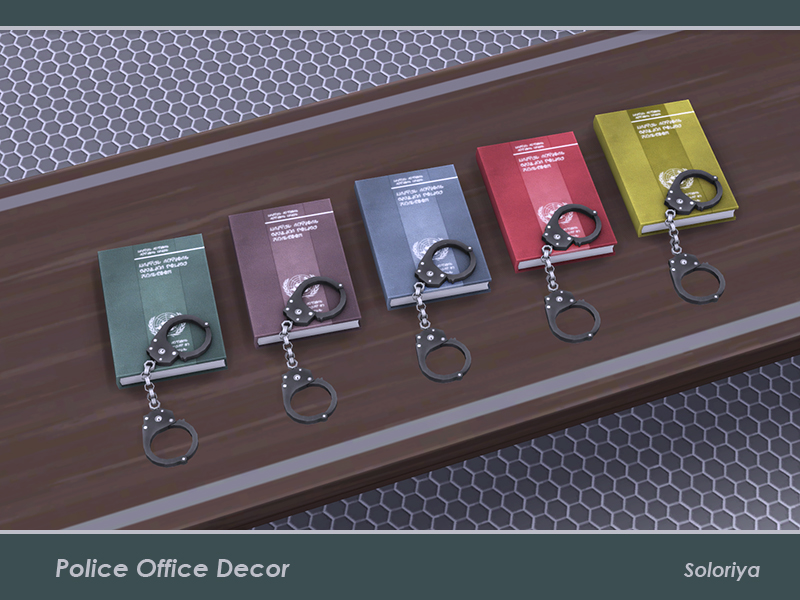 The Sims Resource | Police Office Decor. Books with Handcuffs