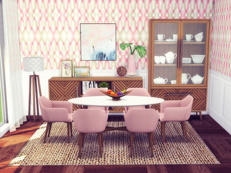 Sooky's Geometric Wallpaper with Wainscoting