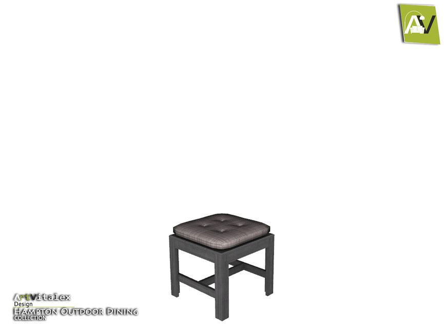 The Sims Resource - Hampton Dining Stool With Capitone Puff