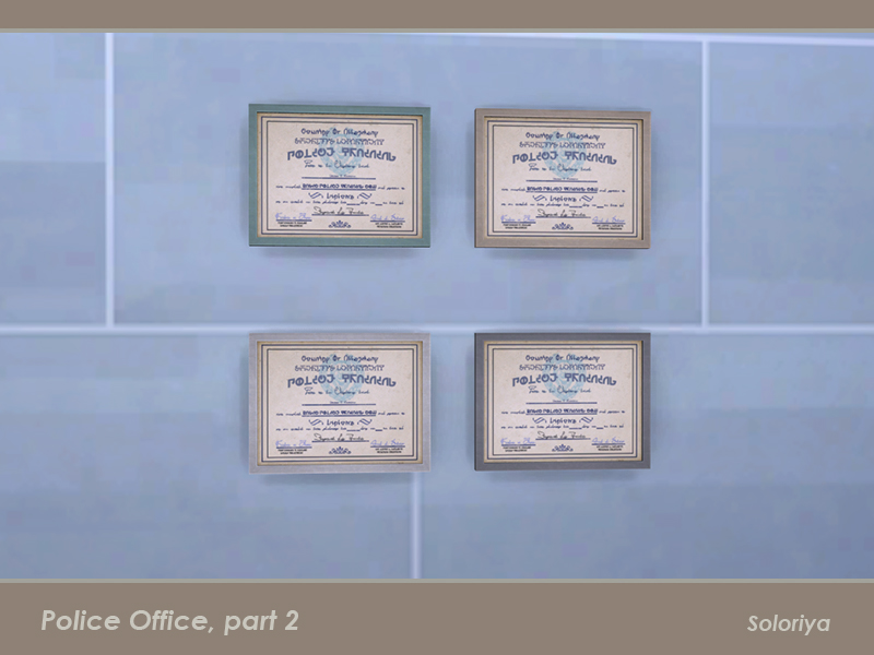 The Sims Resource | Police Office, part 2. Certificate