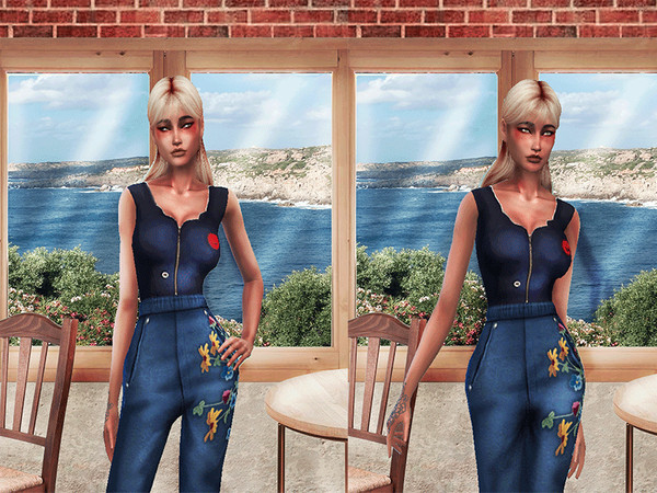 The Sims Resource | Fashion blue top