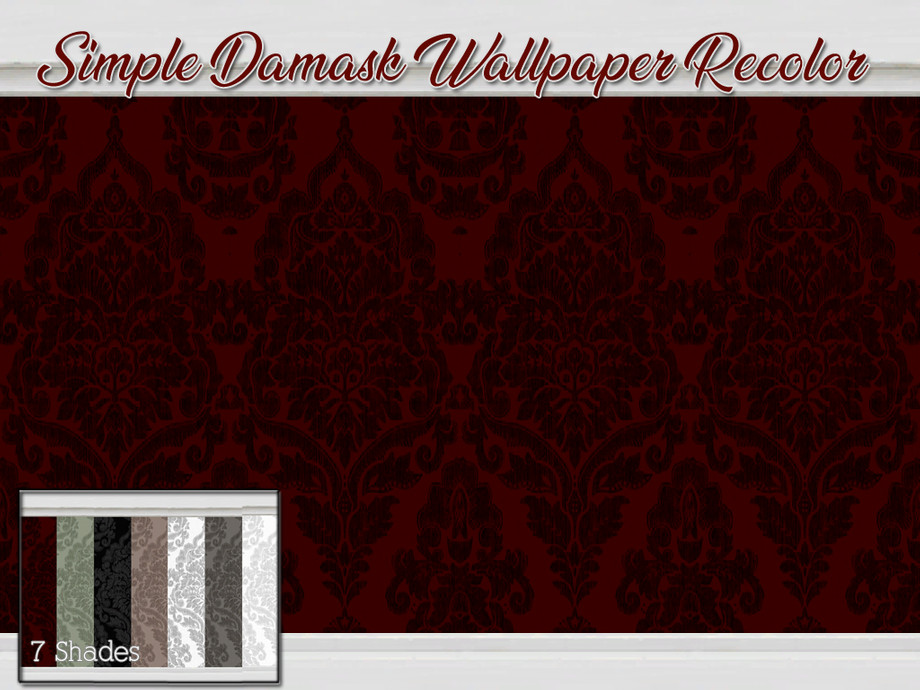 The Sims Resource | Simple Damask Wallpaper Recolor