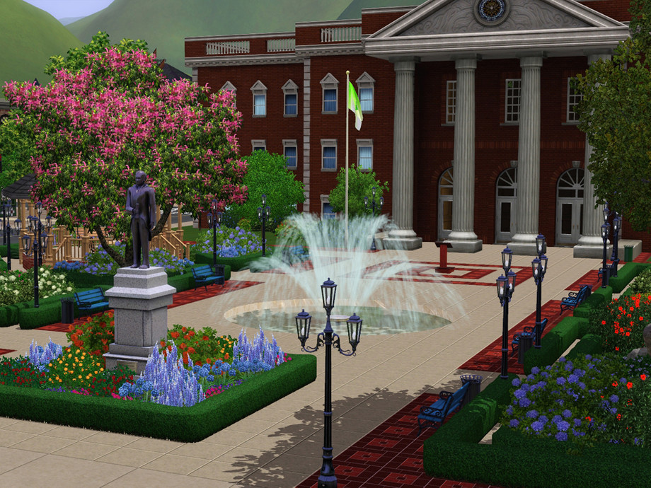 The Sims Resource | Town Hall Park (NO CC)