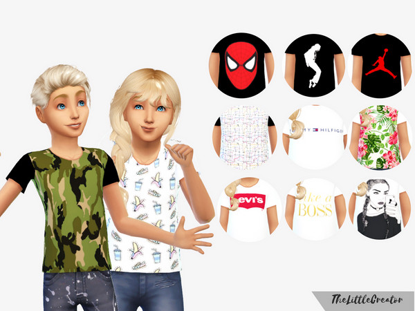 The Sims Resource | Simple Tees For Kids