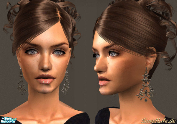 The Sims Resource | Earrings 02 - Grey