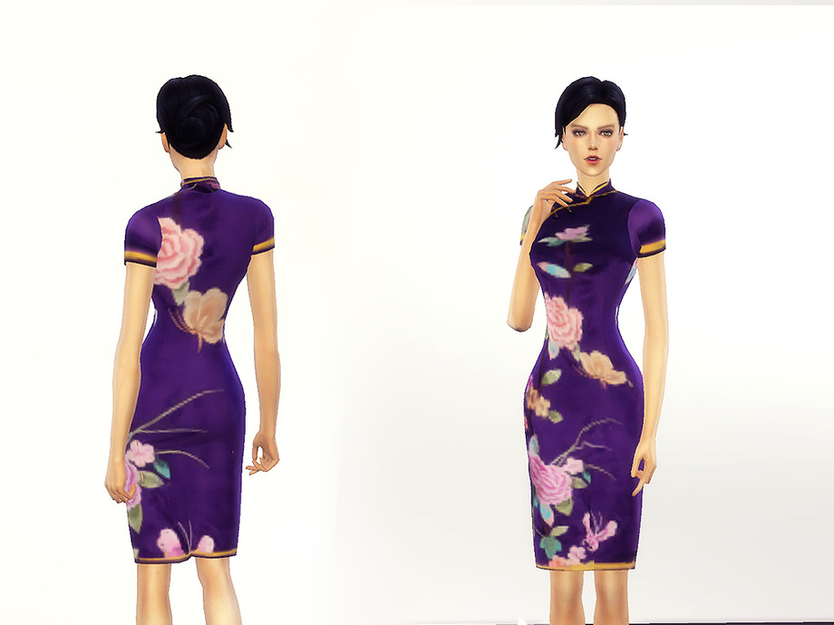 The Sims Resource | Traditional pattern qipao