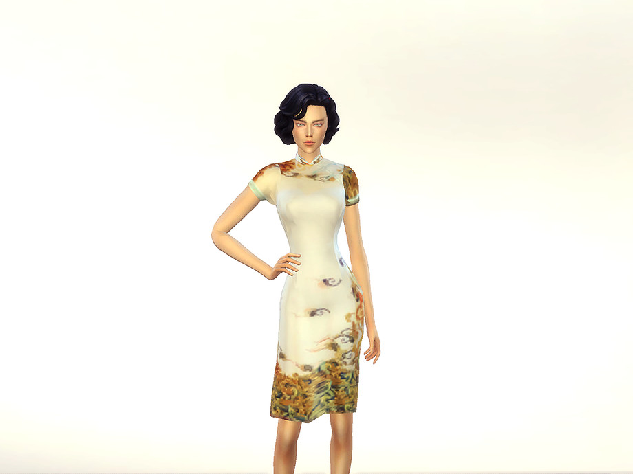 The Sims Resource | Traditional pattern qipao