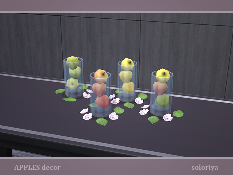 The Sims Resource | Apples Decor. Three Apples in a Glass