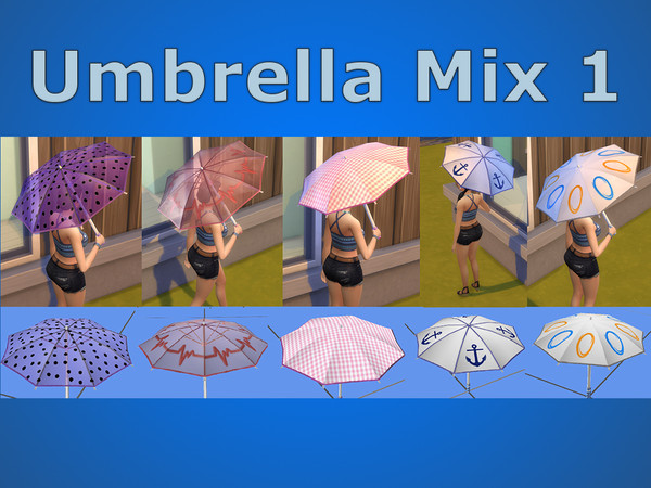 The Sims Resource | Umbrellas Mix 1- NEEDS MOD AND SEASONS TO WORK