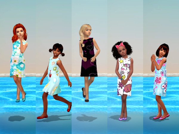 The Sims Resource | colorful little girl dress - Seasons needed